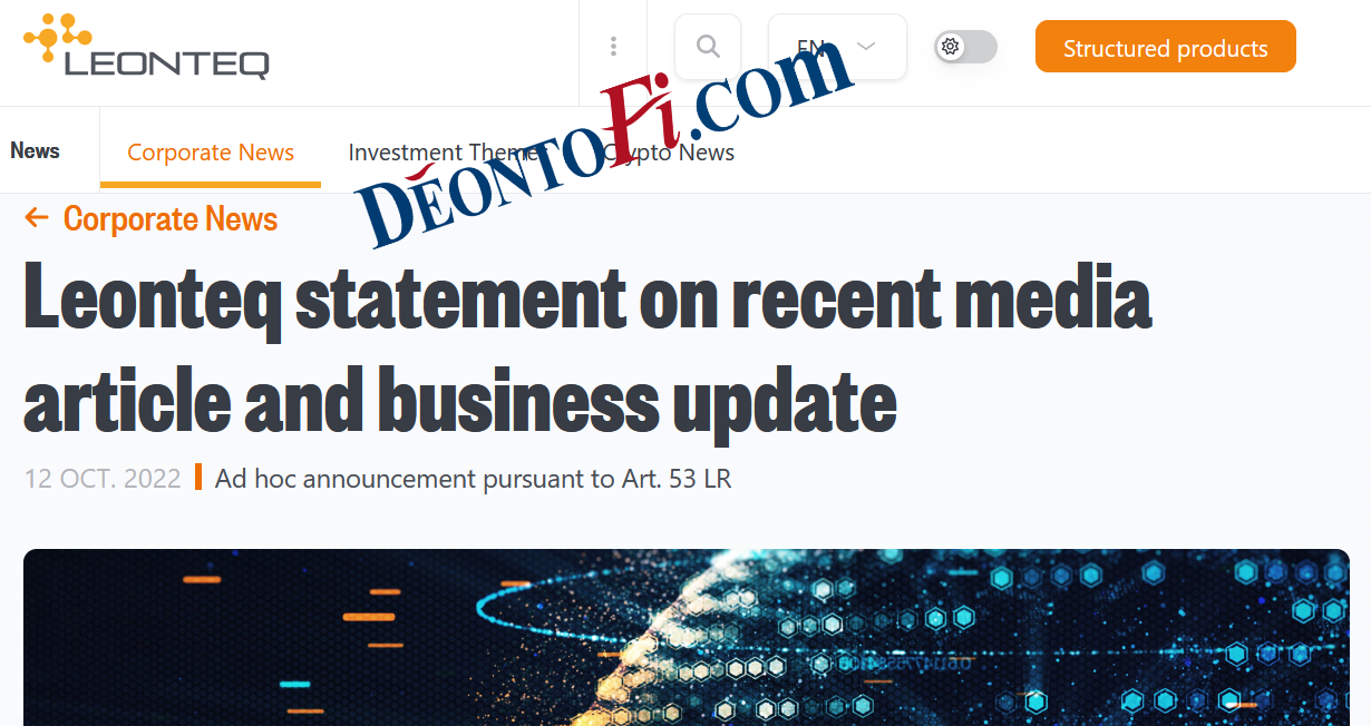 Que lit-on sur Leonteq dans le Financial Times ? – Deontofi.com